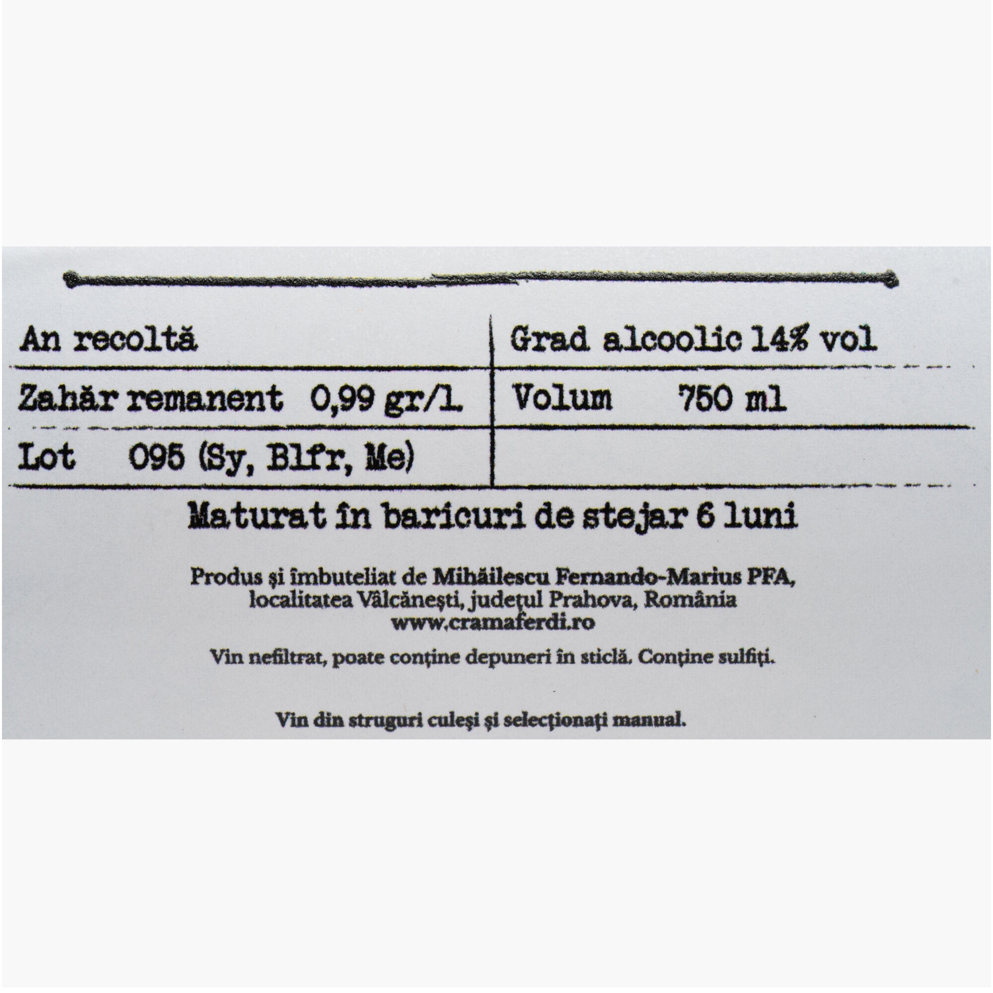 Vin Rosu Crama Ferdi Unchiu Puiu, Sec, 0.75l - eMAG.ro