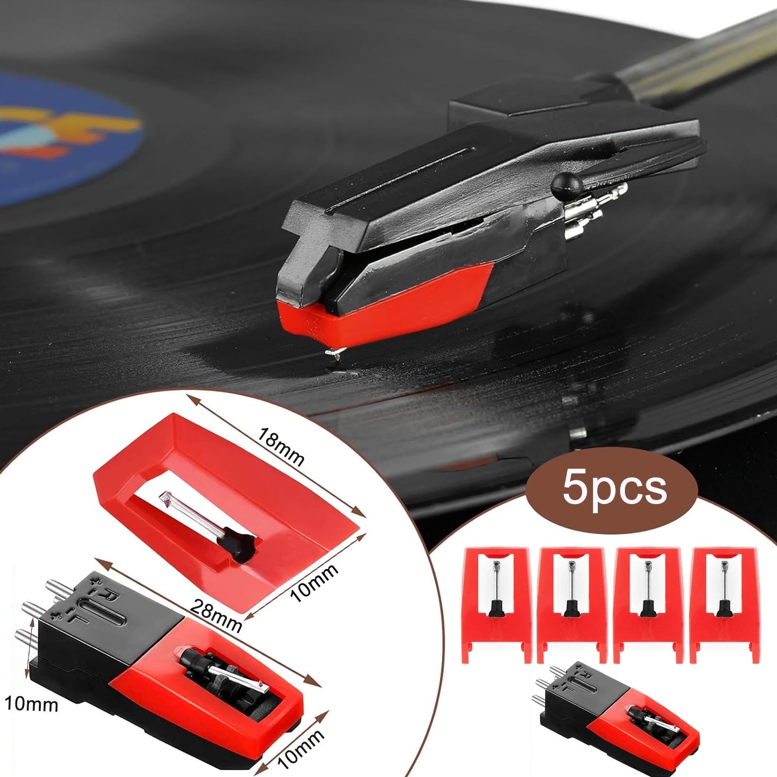 Set de 4 capuri de redare si 1 cartus cu ac stylus, Universal, Axroad ...