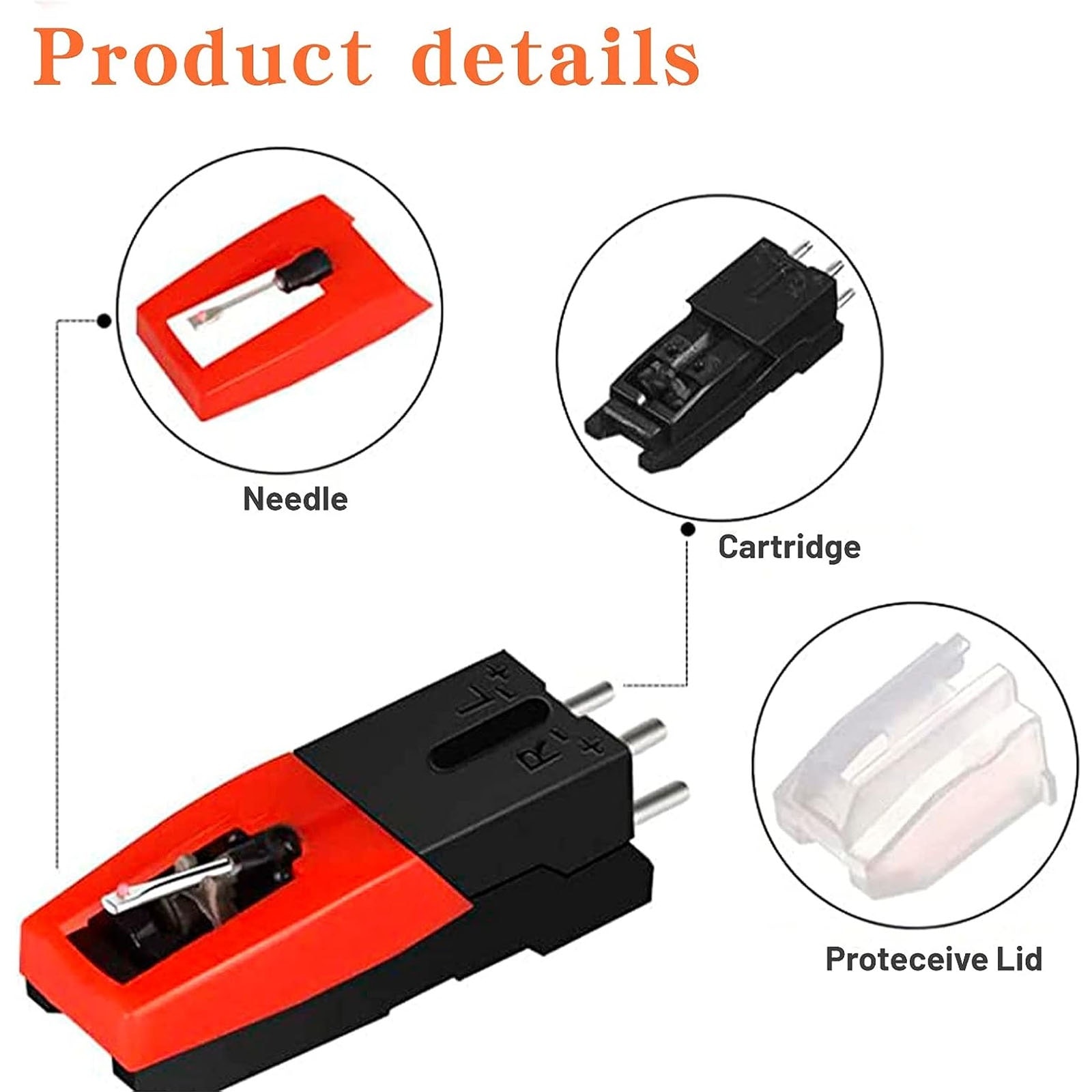 Set de 4 capuri de redare si 1 cartus cu ac stylus, Universal, Axroad ...