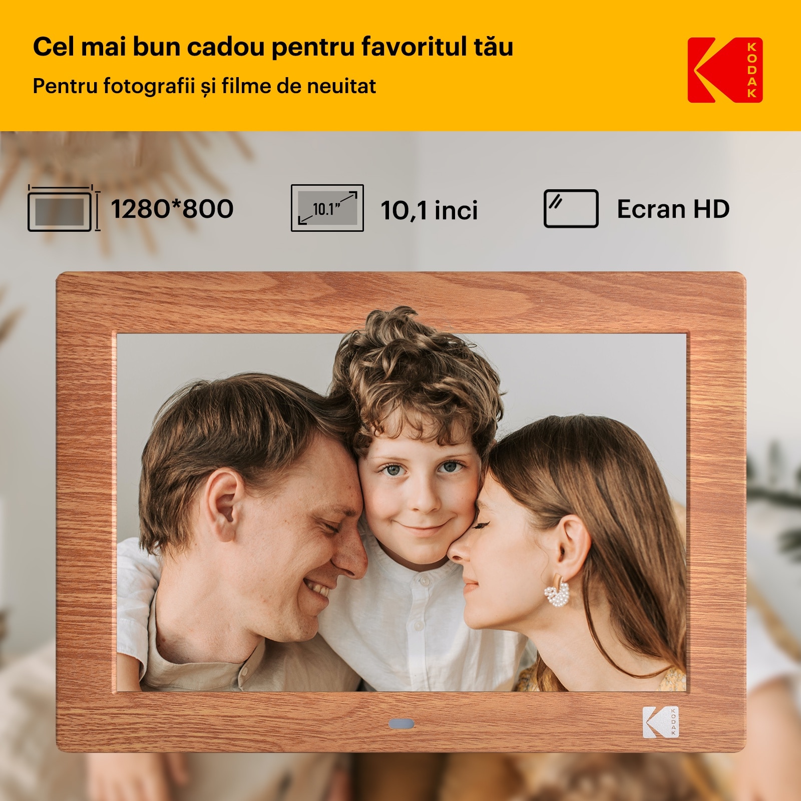 Rama foto digitala Smart WiFi de 10, 1 inci 1280x800 - eMAG.ro