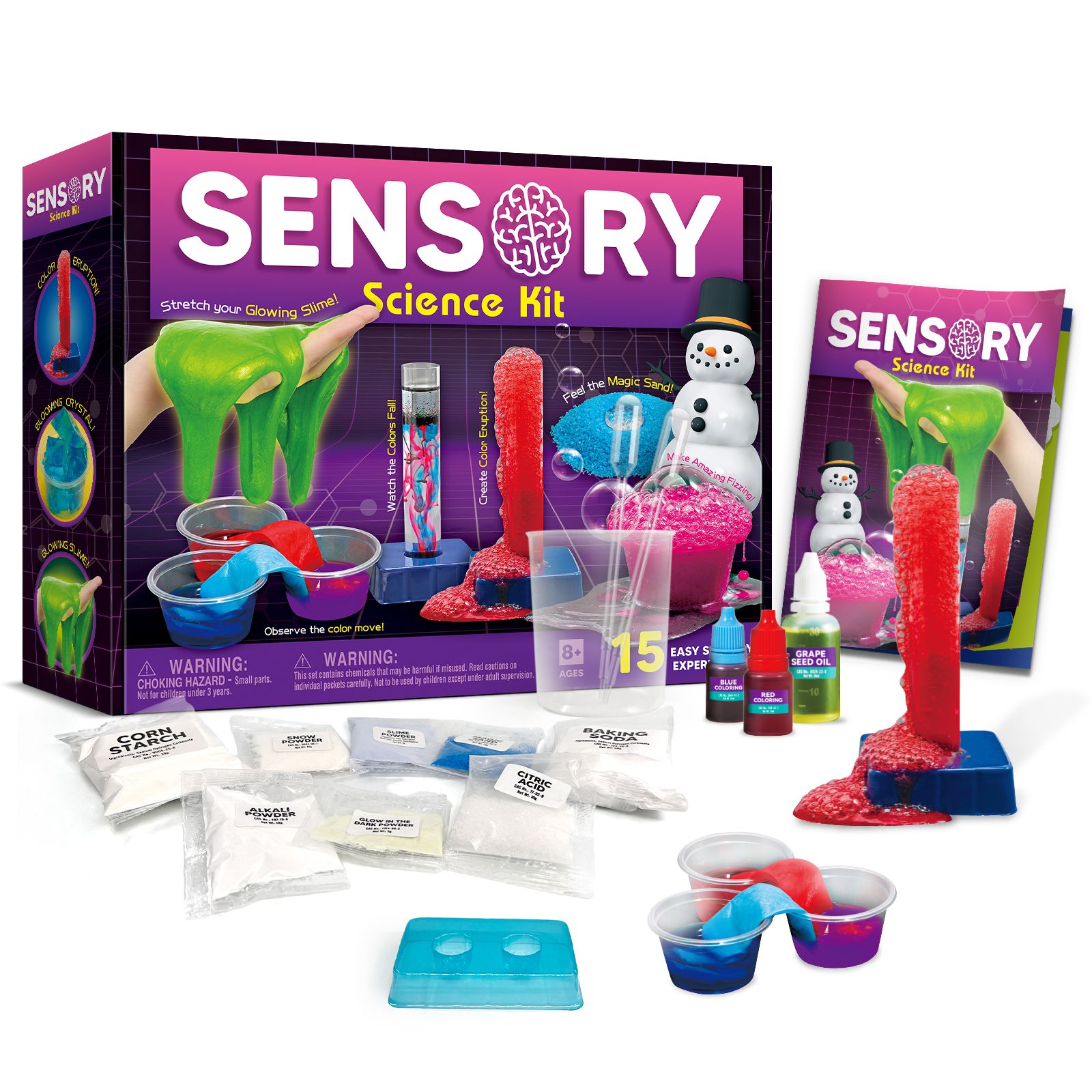 Joc educativ si interactiv, Sensory Science Kit, STEM, set stiinta ...
