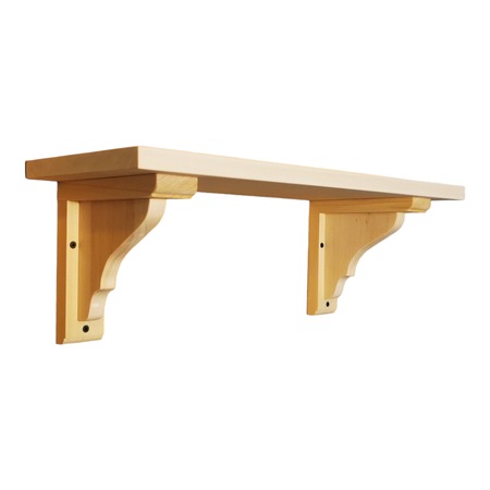 Raft de perete din Lemn Masiv Tei Natur, model trifoi, 90x16x2cm ...