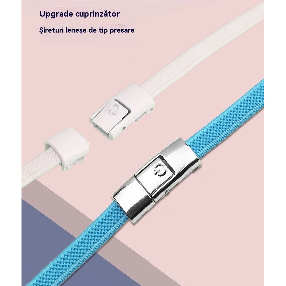 Sireturi fara curele BEIUEN®, cap metalic, set 1 pereche, violet - eMAG.ro