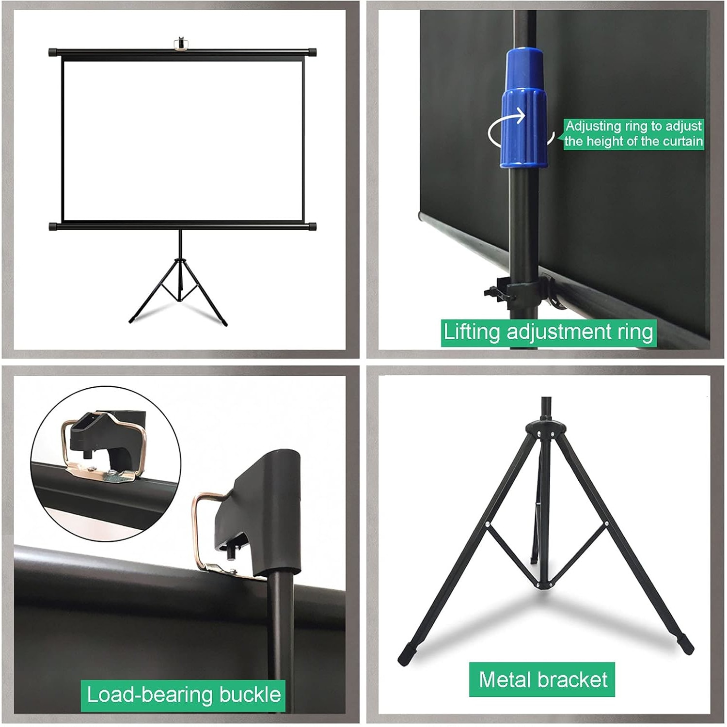 Ecran de proiectie trepied, 100 inchi, MOSMAOO®, 4K HD, 1080p, 16:9 ...