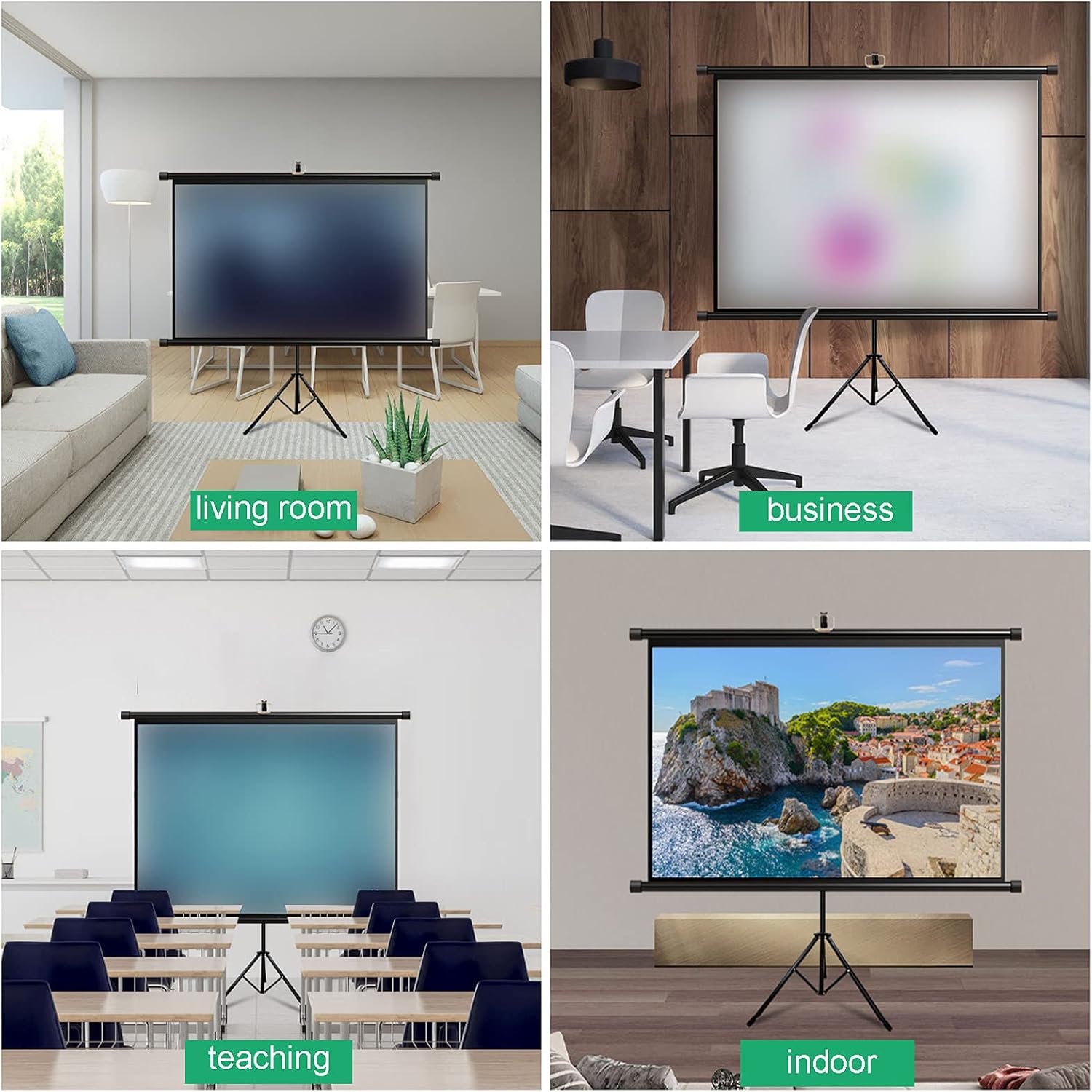 Ecran de proiectie trepied, 100 inchi, MOSMAOO®, 4K HD, 1080p, 16:9 ...