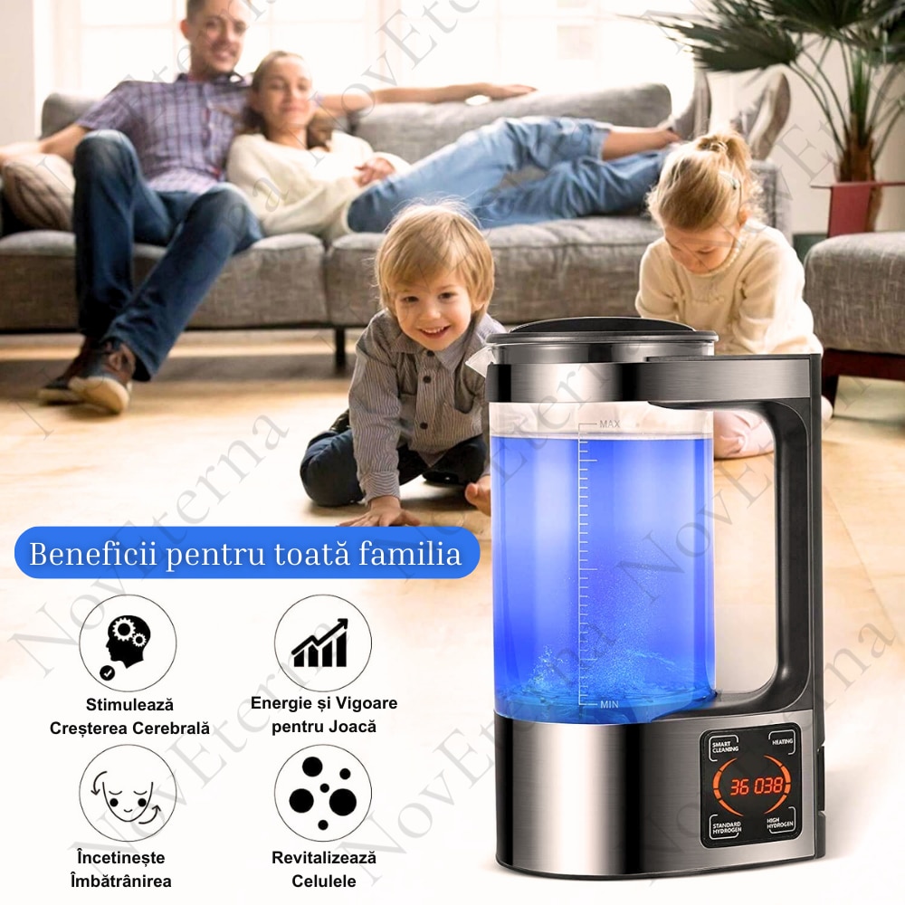 Carafa 2L generatoare de Apa Hidrogenata/Ionizata NovEterna®, LED ...