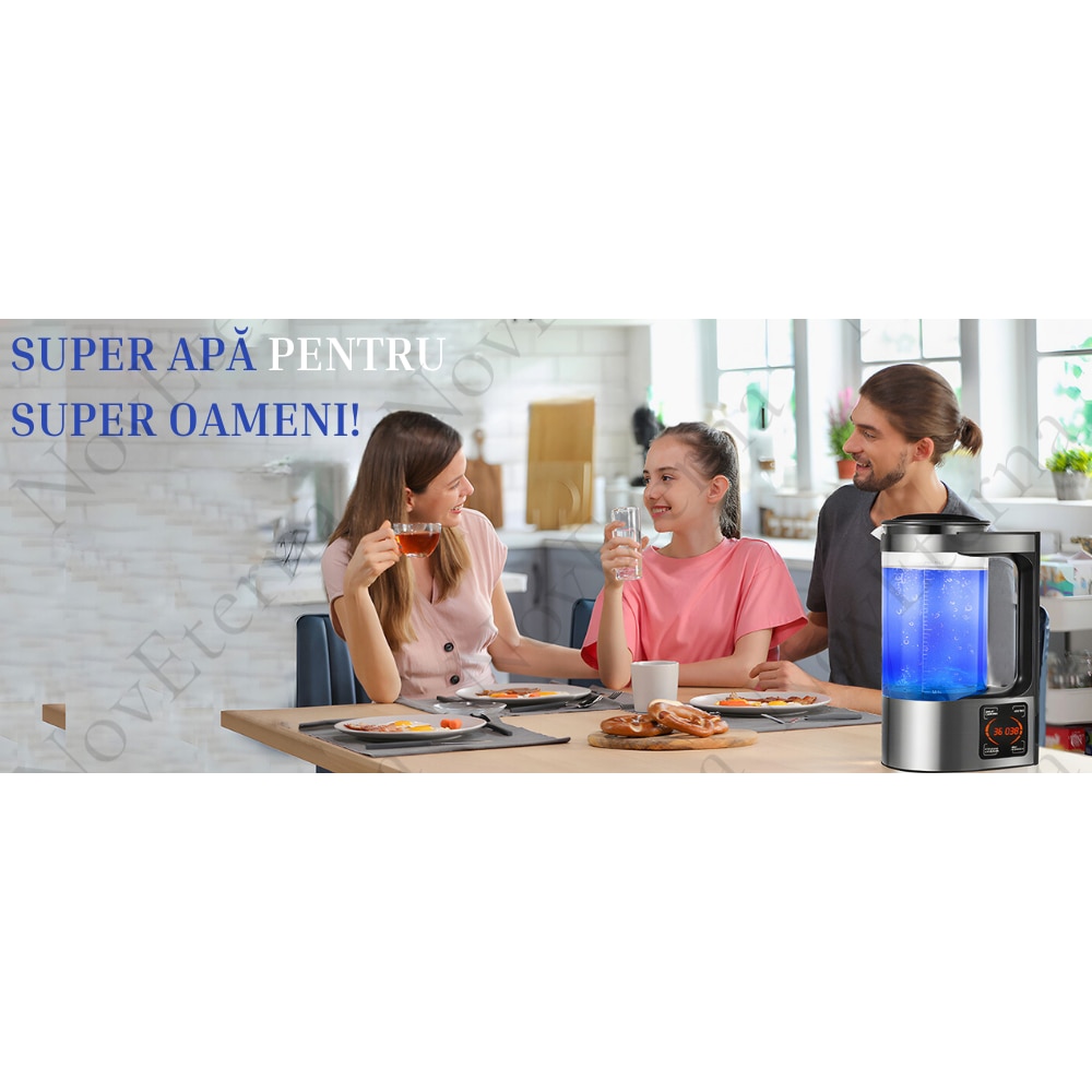 Carafa 2L generatoare de Apa Hidrogenata/Ionizata NovEterna®, LED ...