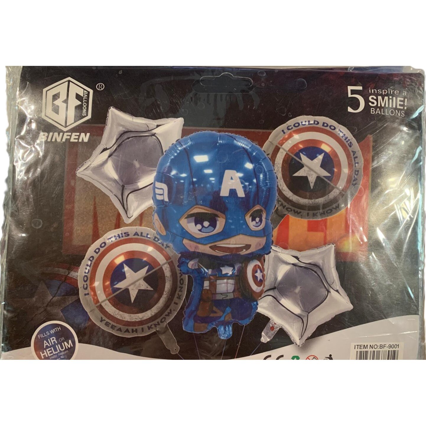 Set 5 baloane folie cu tema Captain America, baloane stea, baloane ...