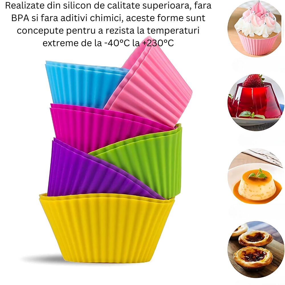 Set 24 forme pentru briose JOZY®, din silicon, reutilizabile si ...
