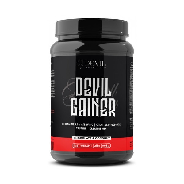 Proteine Devil Gainer, pentru crestere masa musculara, ciocolata, 908g ...