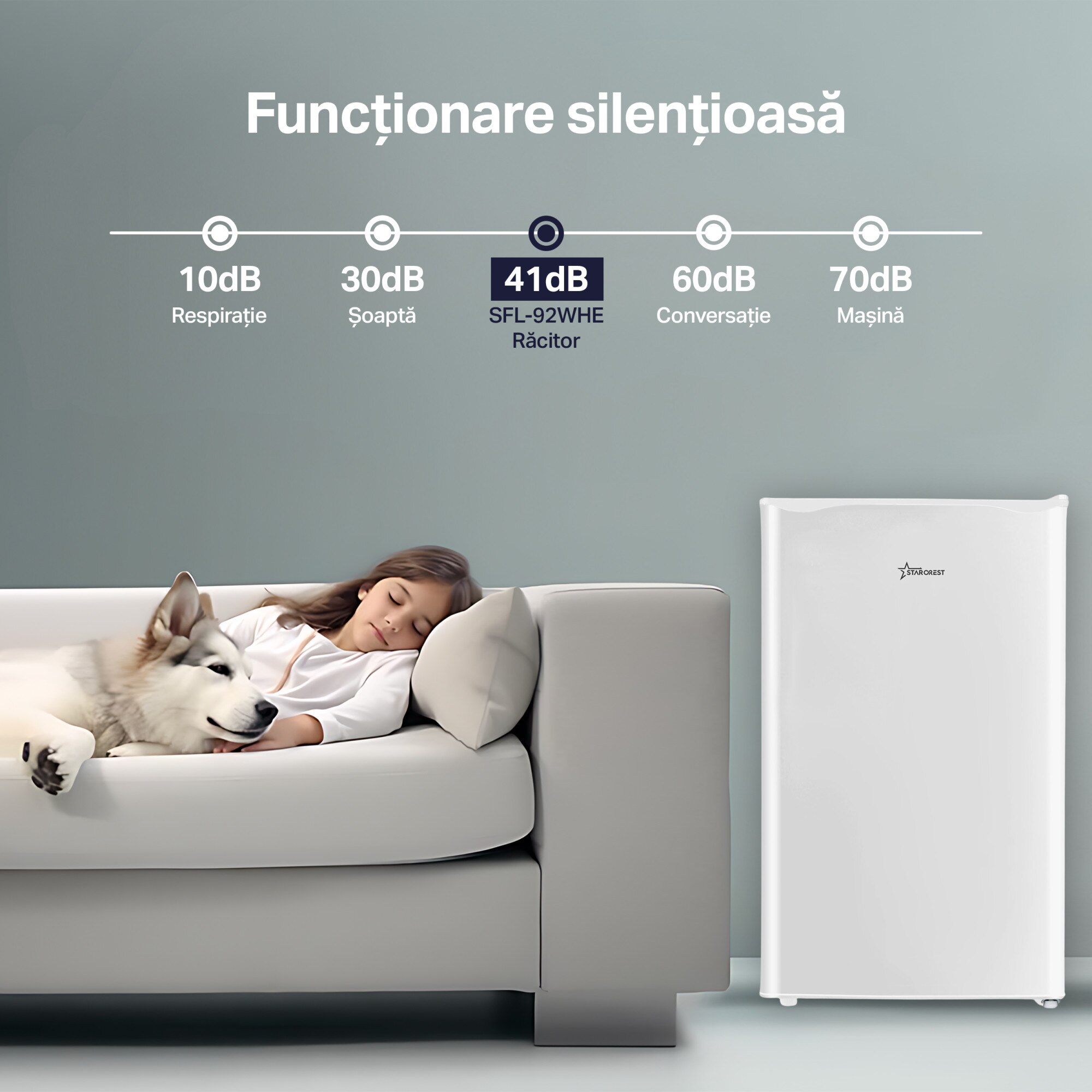 Frigider - Racitor cu o usa STARCREST SFL-92WHE, Clasa E, Capacitate ...