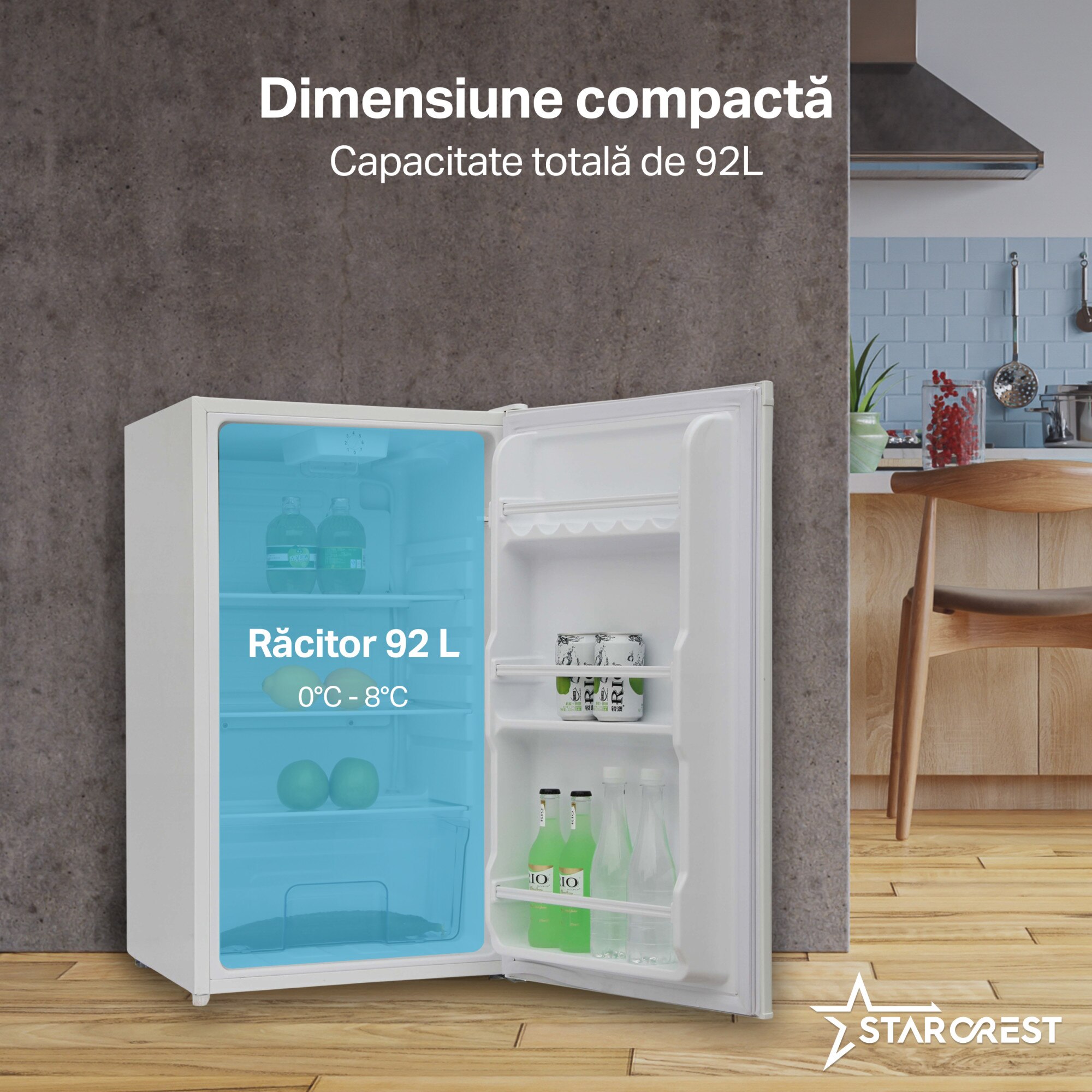 Frigider - Racitor cu o usa STARCREST SFL-92WHE, Clasa E, Capacitate ...