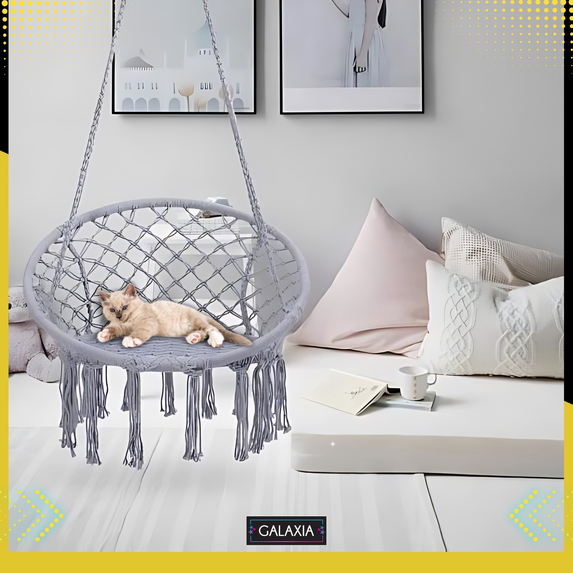 Scaun rotund tip leagan suspendat GALAXIA®, capacitate de incarcare ...