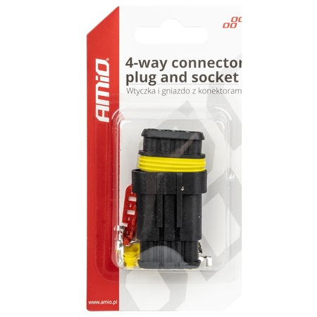 Set conectori electrici auto 4 pini AMIO, set 4 conectori tata, 4 ...