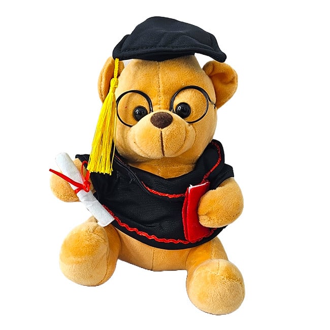 Ursulet de plus Graduate Teddy, cu toca, roba, ochelari si diploma ...
