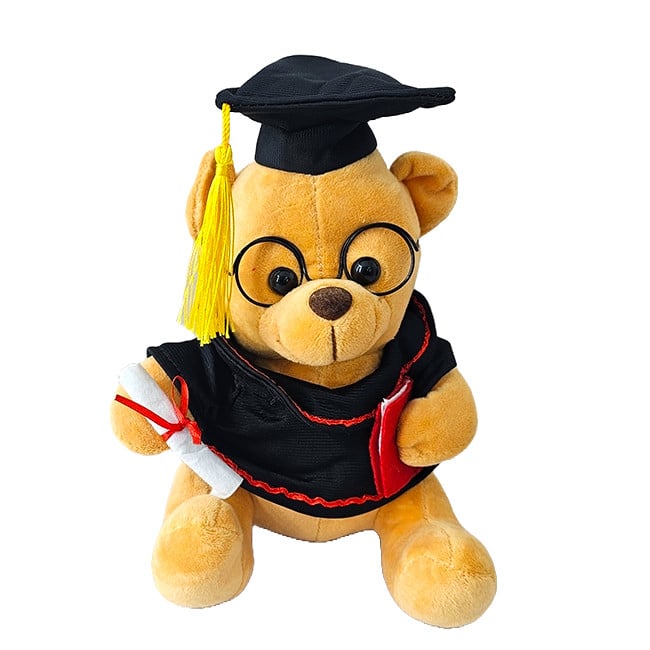 Ursulet de plus Graduate Teddy, cu toca, roba, ochelari si diploma ...
