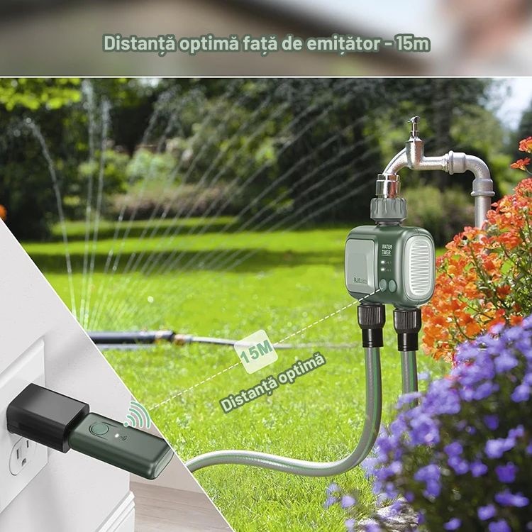 Programator pentru irigare Wireless, Bluetooth, 2 zone, IPX4, conector ...