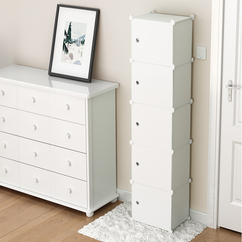 Dulap modular cu 5 rafturi, 185x39x37 cm, alb, Rebiko - eMAG.ro