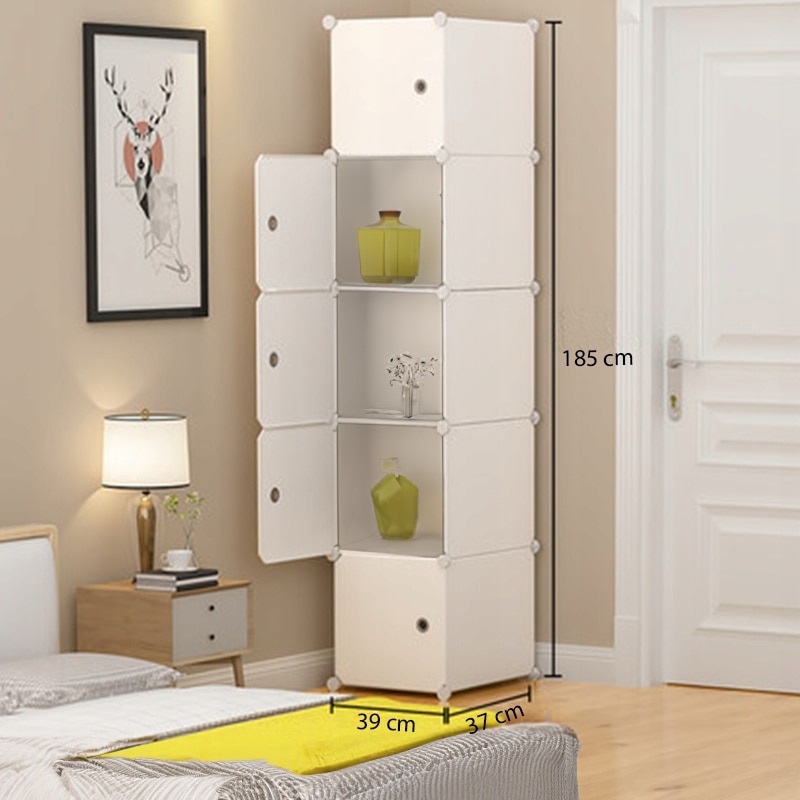 Dulap modular cu 5 rafturi, 185x39x37 cm, alb, Rebiko - eMAG.ro