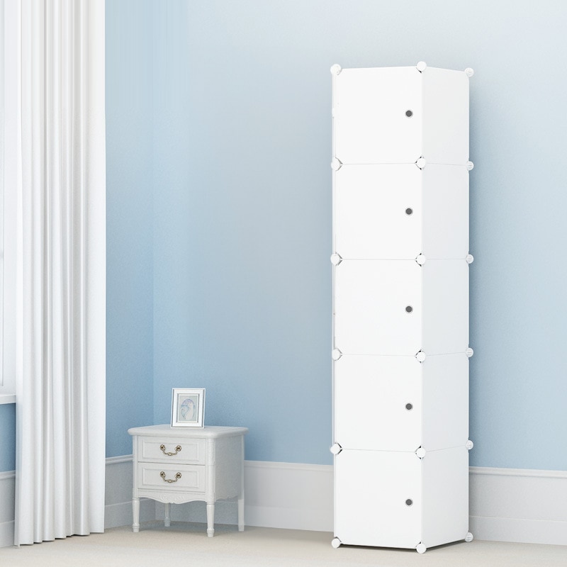 Dulap modular cu 5 rafturi, 185x39x37 cm, alb, Rebiko - eMAG.ro