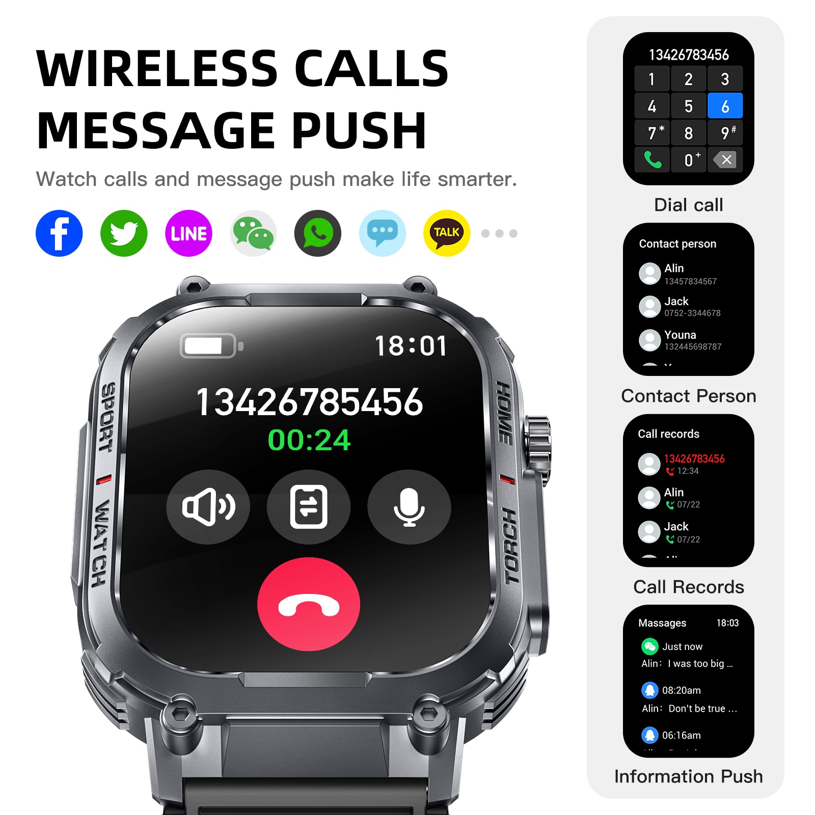 Ceas Smartwatch,, inteligent, fitness, sport, rezistent apa, functie ...