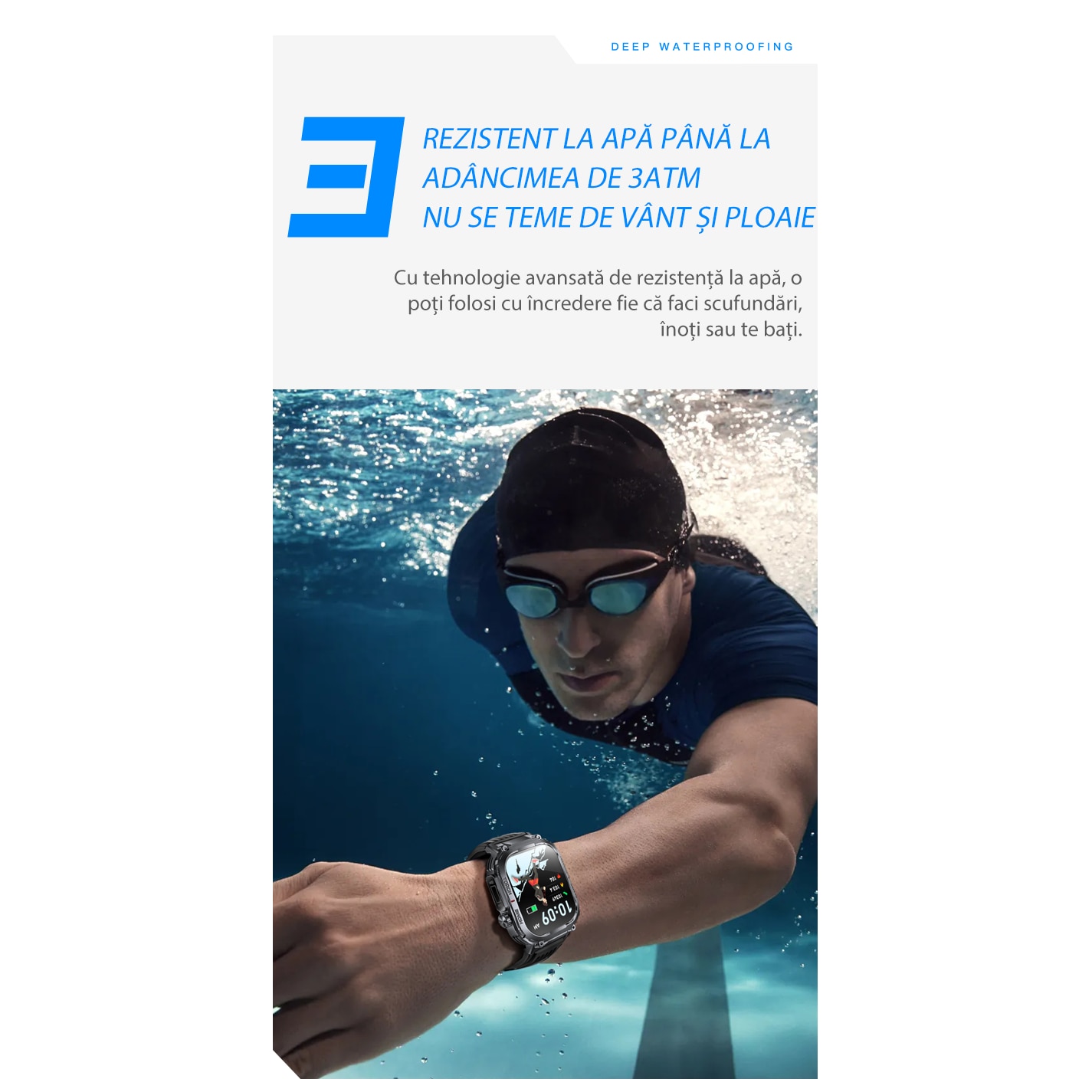 Ceas Smartwatch,, inteligent, fitness, sport, rezistent apa, functie ...
