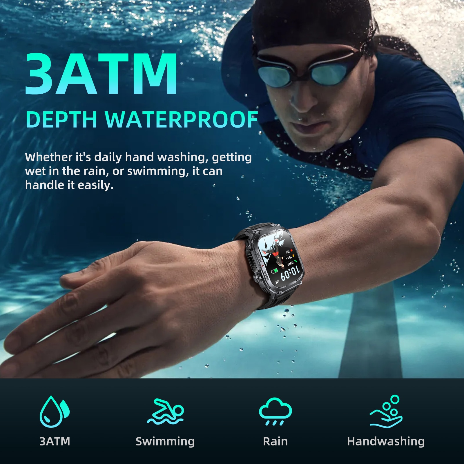 Ceas Smartwatch,, inteligent, fitness, sport, rezistent apa, functie ...