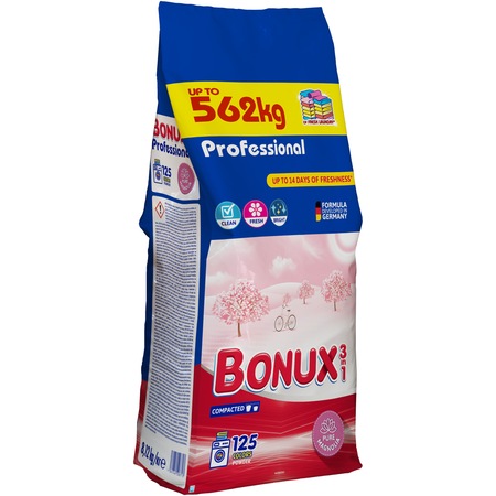 Прах за пране Bonux, pure magnolia, 125 изпирания, 8.12 кг - eMAG.bg