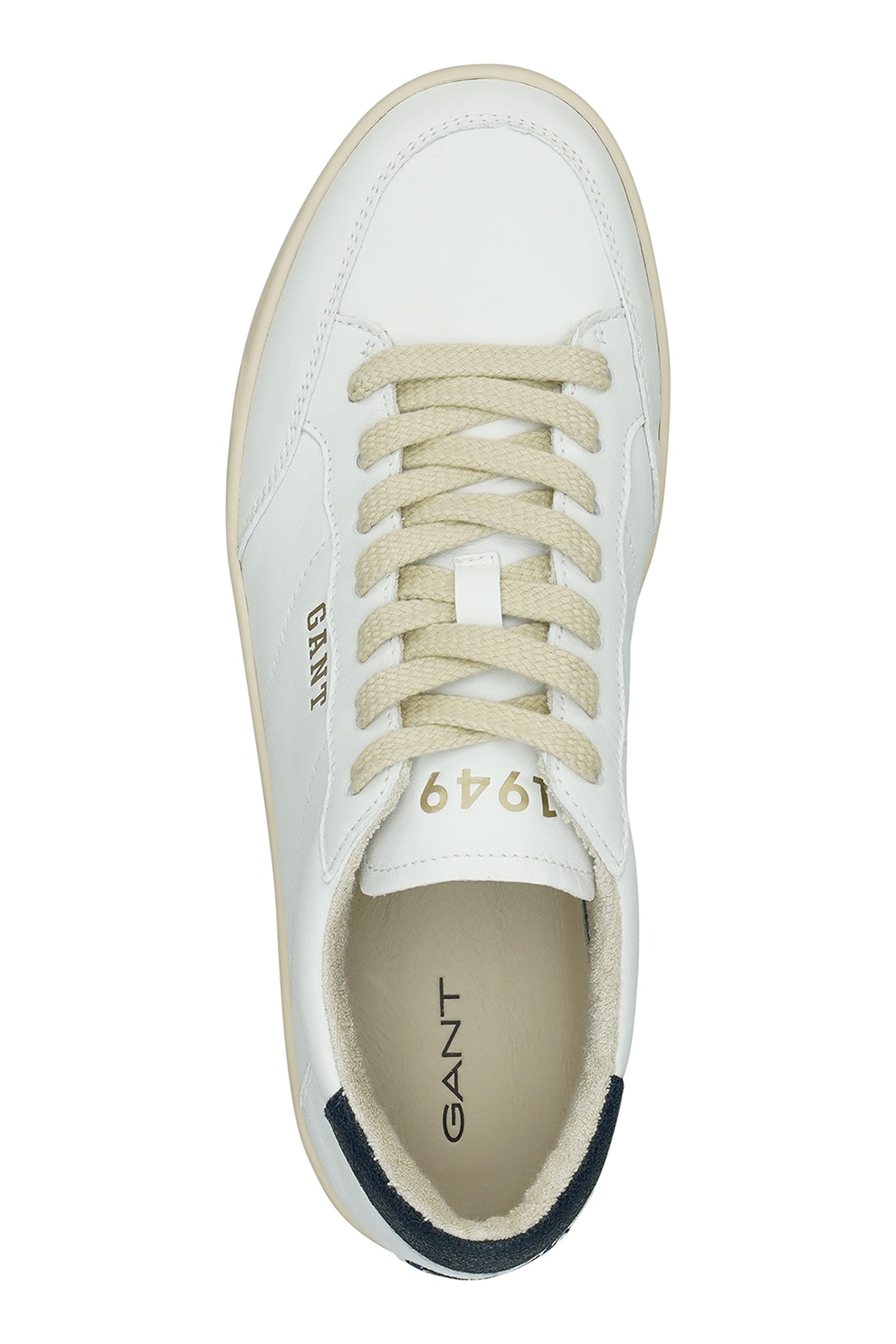 Gant, Pantofi sport din piele cu detalii logo Prepus, Alb, Albastru ...