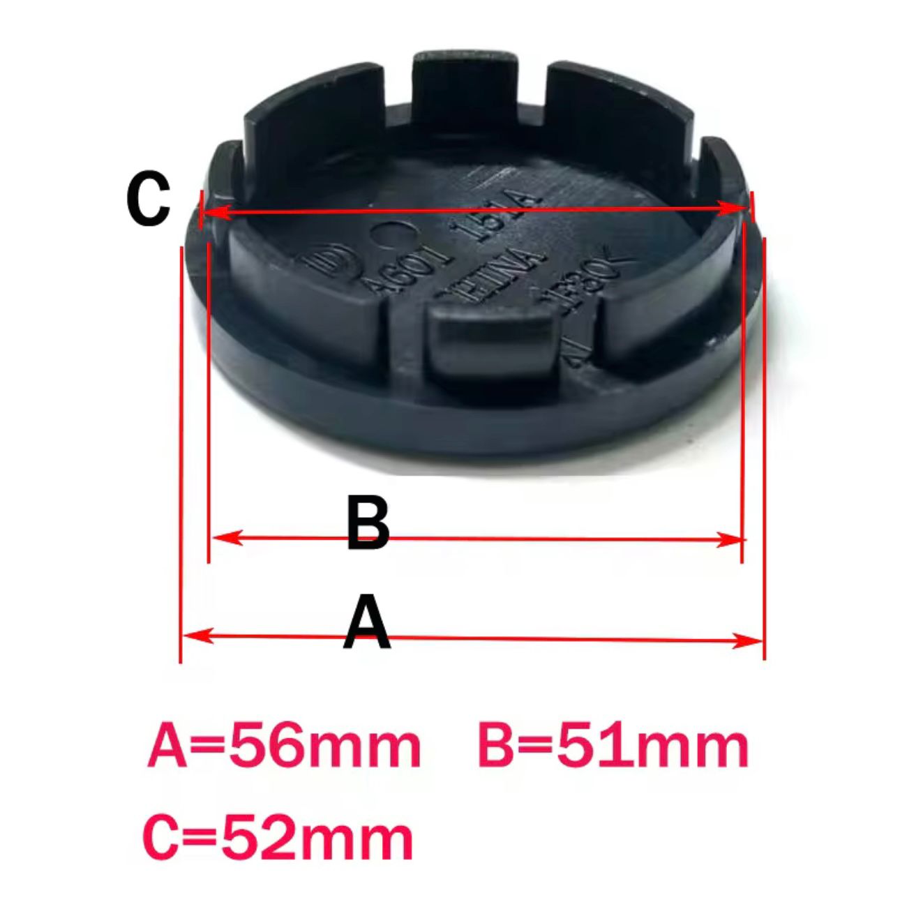 Set 4 capace roti 56mm Audi Negru compatibil/inlocuitor janta aliaj ...