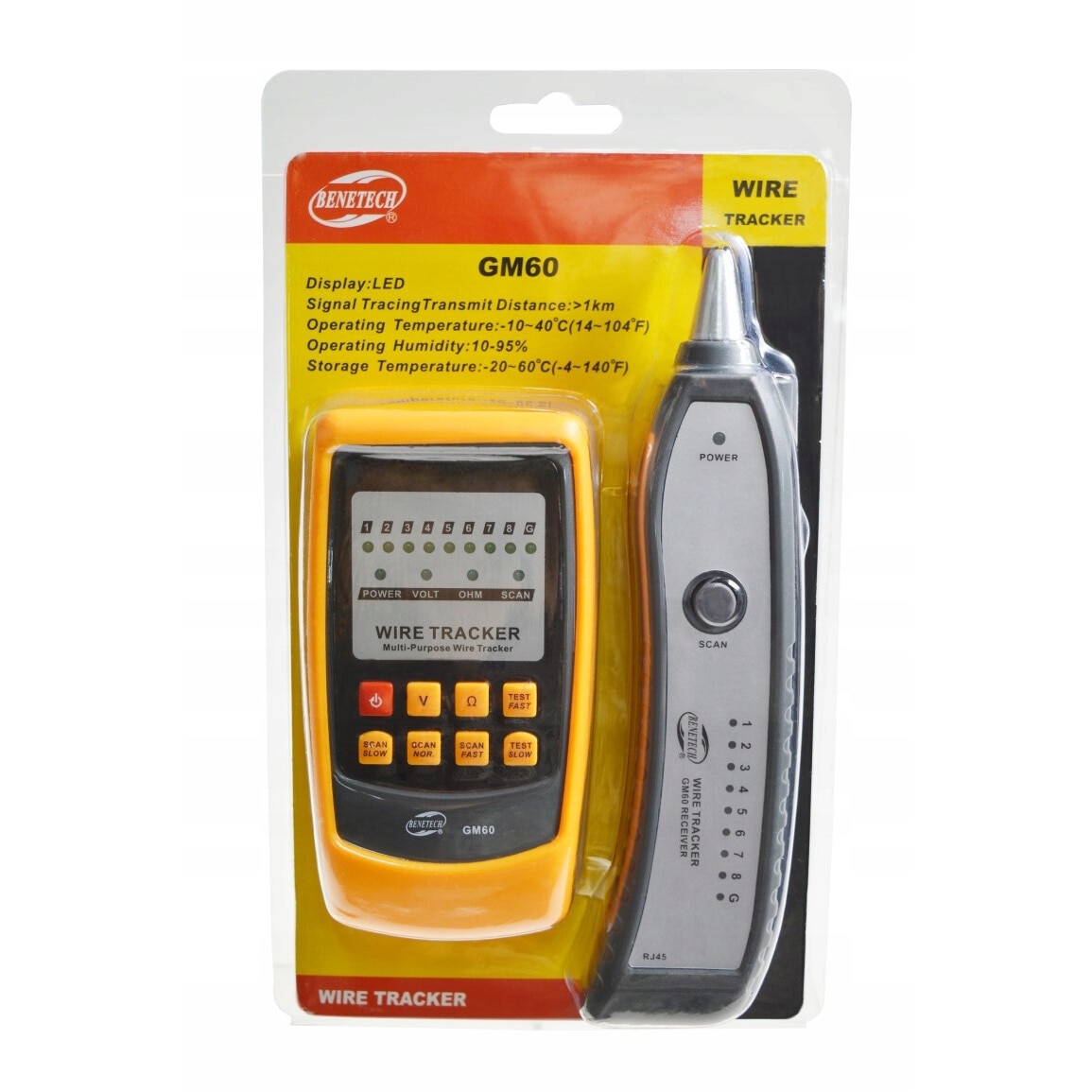 Тестер за кабели Benetech GM60, открива и идентифицира проводници, LED - eMAG.bg