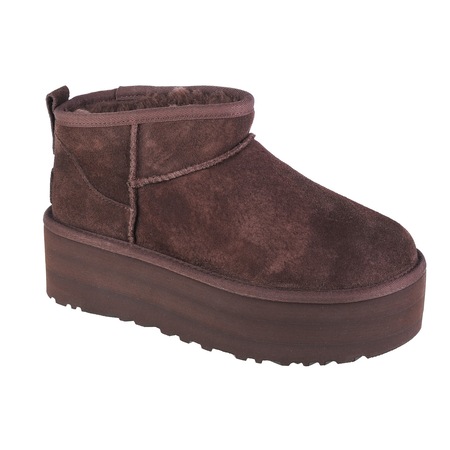 UGG, Ghete de piele intoarsa fara inchidere Classic Ultra Mini, Maro ...