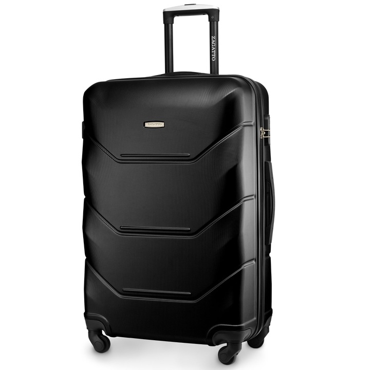 Troler mare, Zagatto®, Negru, Dimensiune 75x48x29 cm, Troller bagaj ...