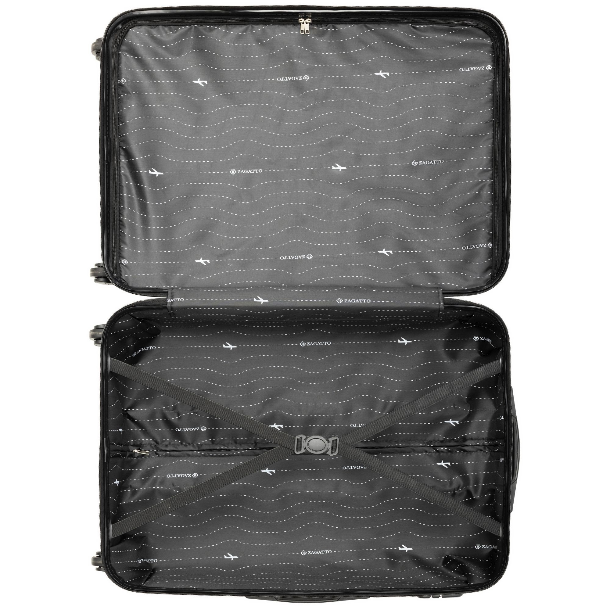 Troler mare, Zagatto®, Negru, Dimensiune 75x48x29 cm, Troller bagaj ...