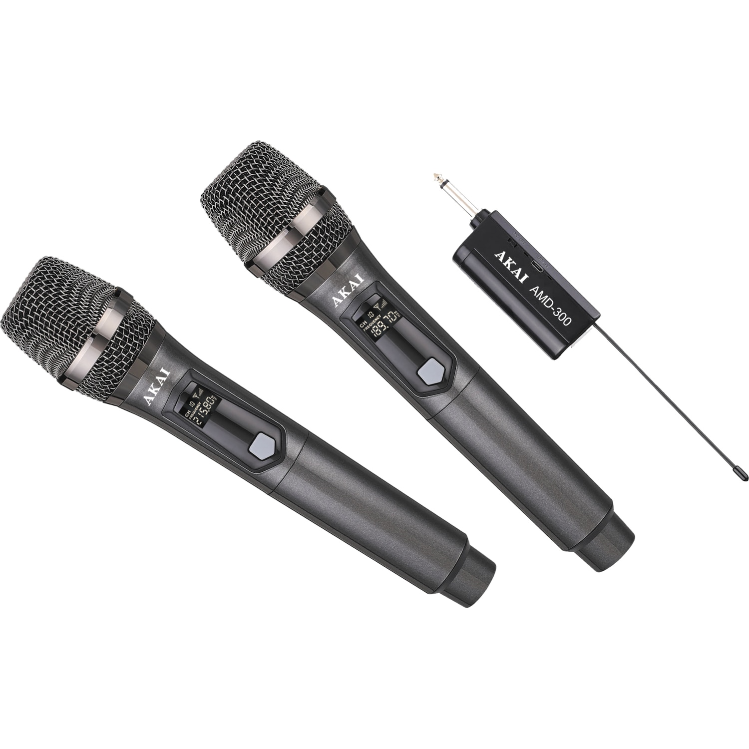 Set Microfoane Wireless AKAI AMD-300, Transmisie Audio Digitala, Negru ...