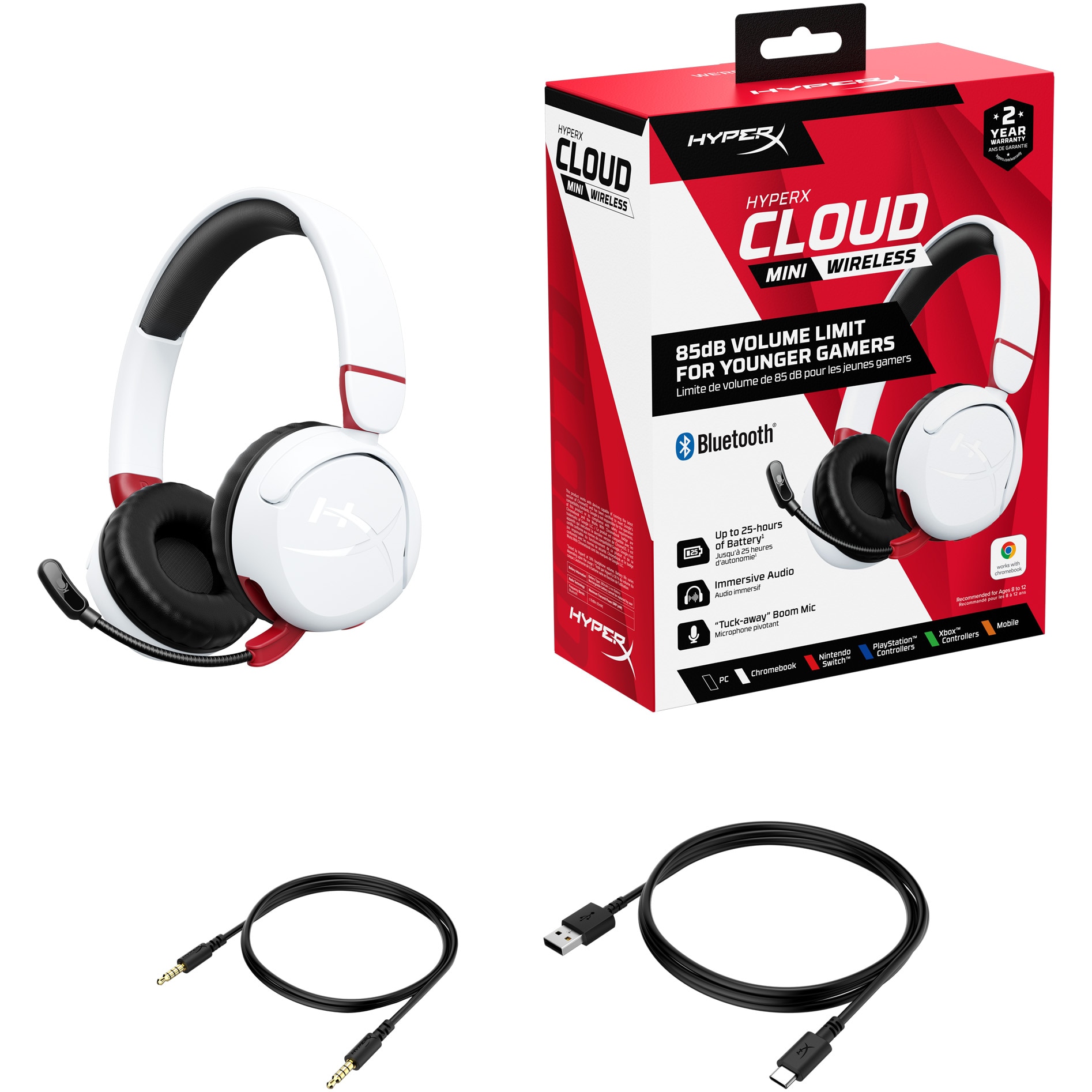 Casti gaming wireless HyperX Cloud Mini, PC/Nintendo Switch/controllere ...