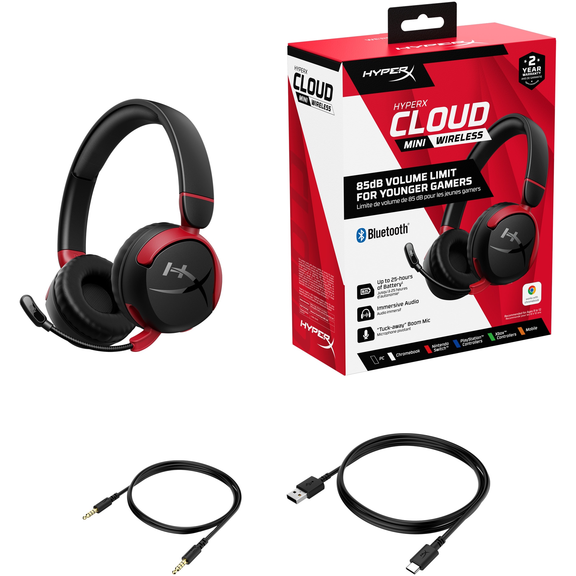 Casti gaming wireless HyperX Cloud Mini, PC/Nintendo Switch/controllere ...