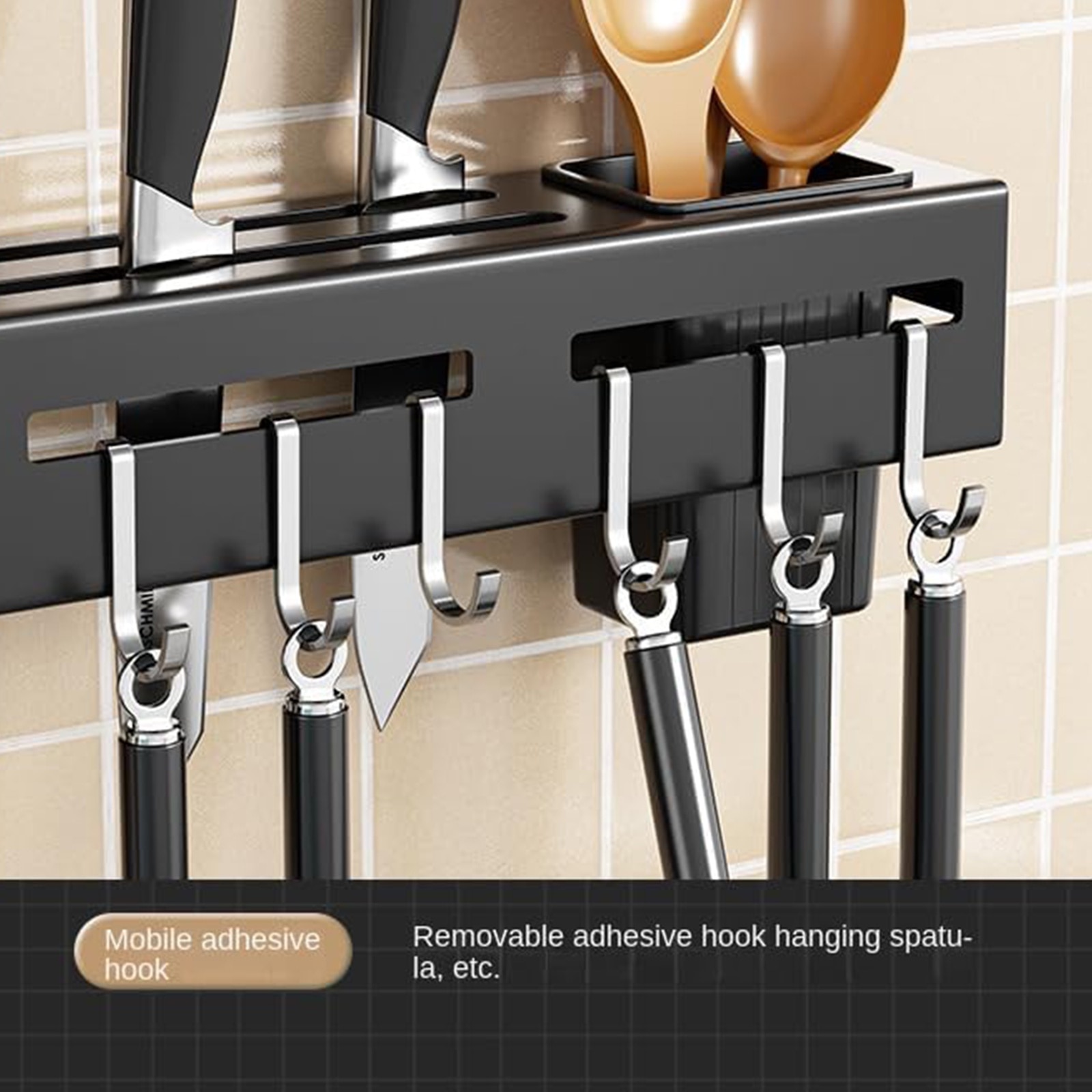 Organizator de perete pentru bucatarie, Axroad Mall, Cu 6 carlige ...