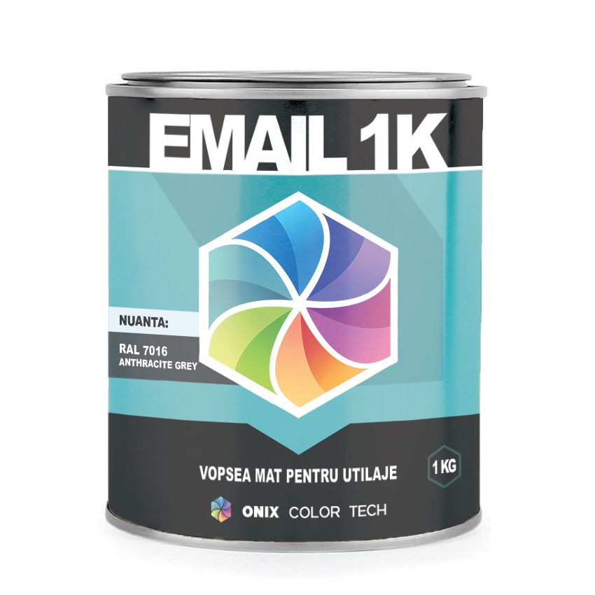 Vopsea mat pentru utilaje, RAL 7016 Anthracite grey, 1KG - eMAG.ro