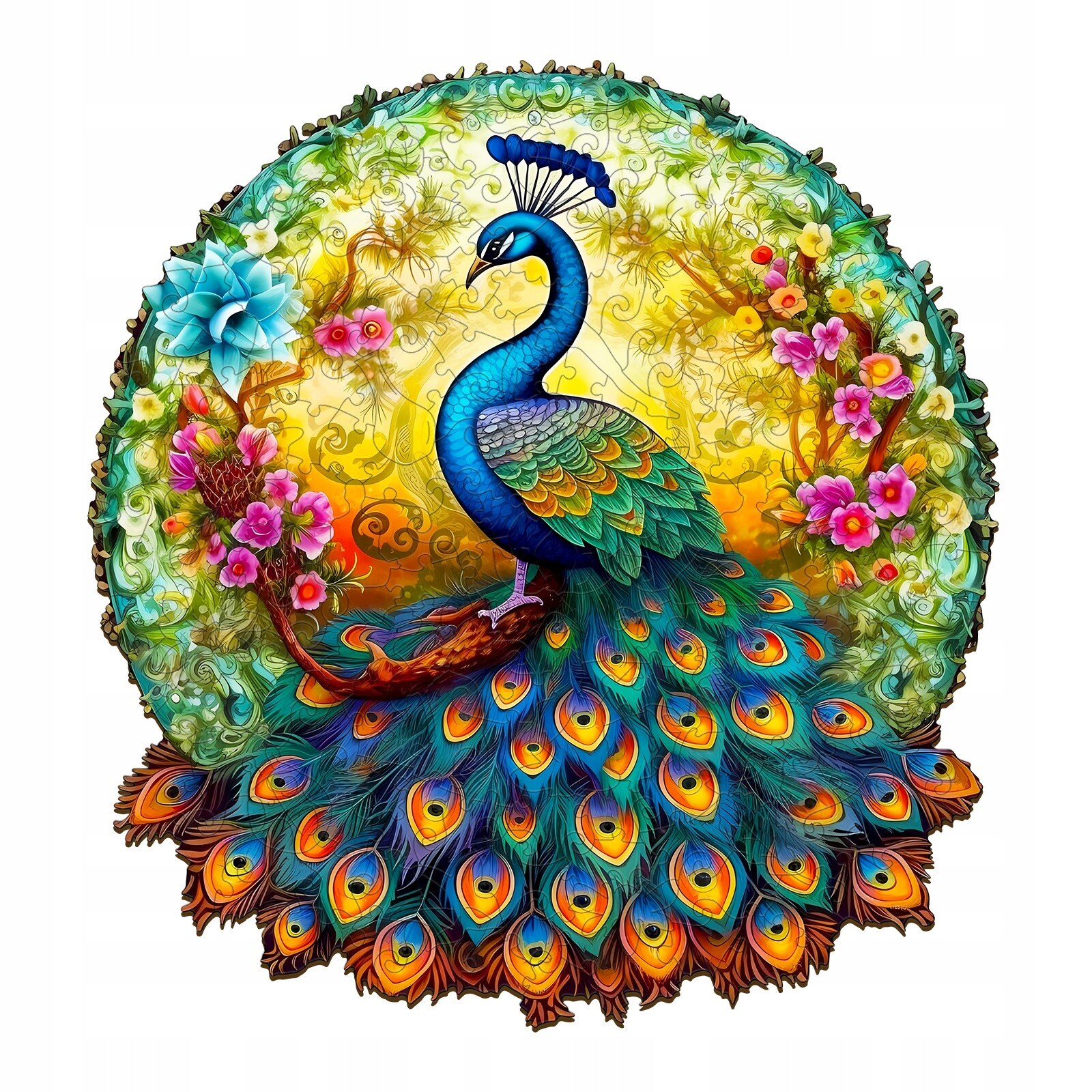 Puzzle din lemn, paun colorat, pentru copii si adulti, 290 piese ...
