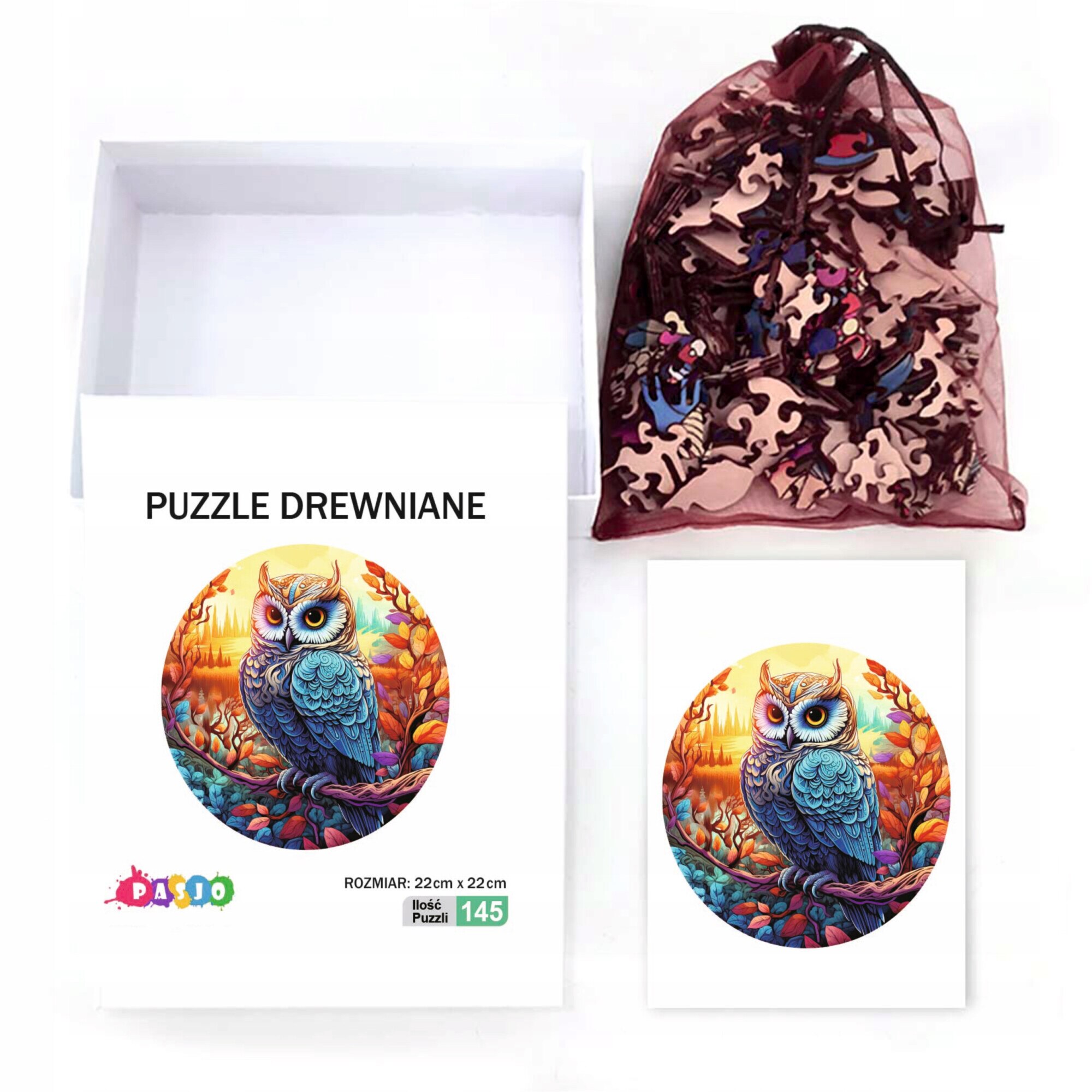 Fa puzzle, bagoly, gyerekeknek és felnőtteknek, 145 darab, többszínű ...