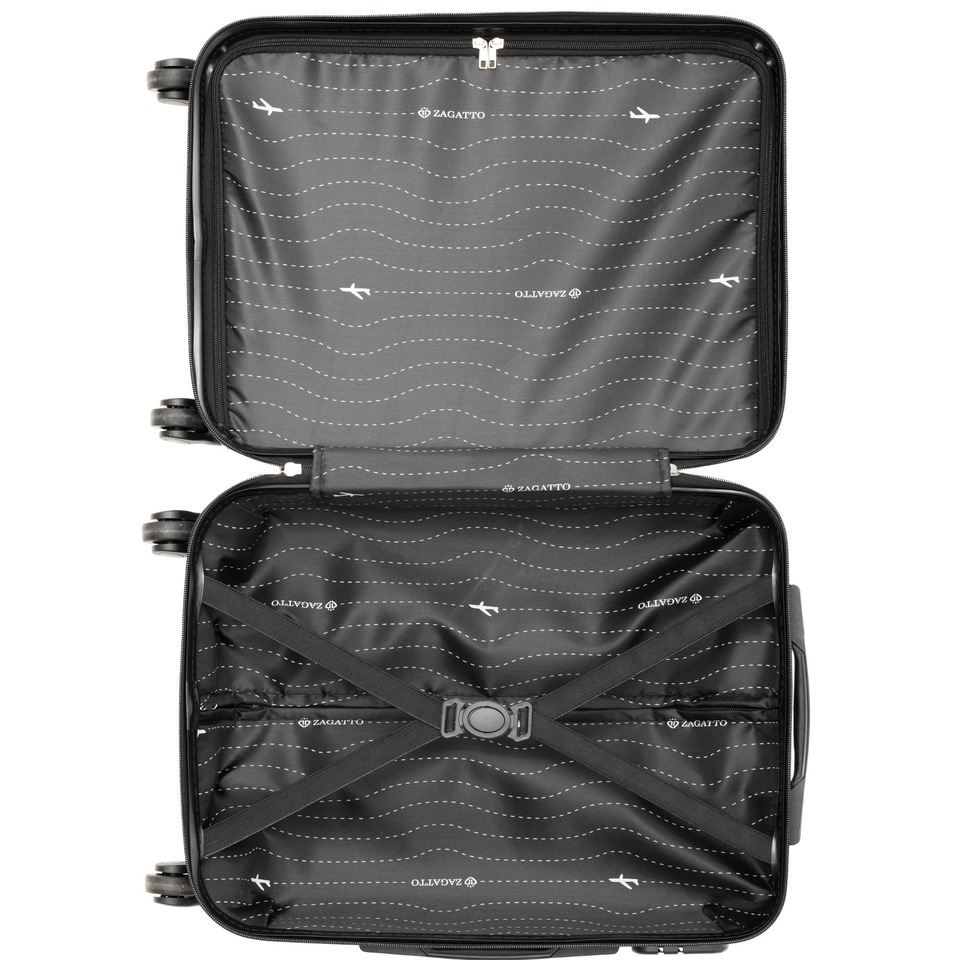 Troler mare, Zagatto®, Negru, Dimensiune 75x48x29 cm, Troller bagaj ...
