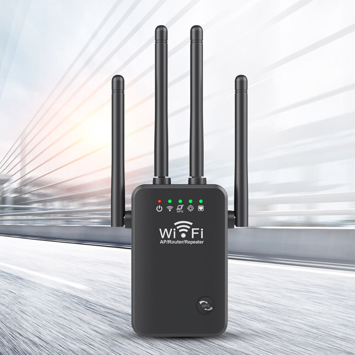 Amplificator de Semnal Wireless cu 4 Antene, Range Extender WiFi 2.4 ...
