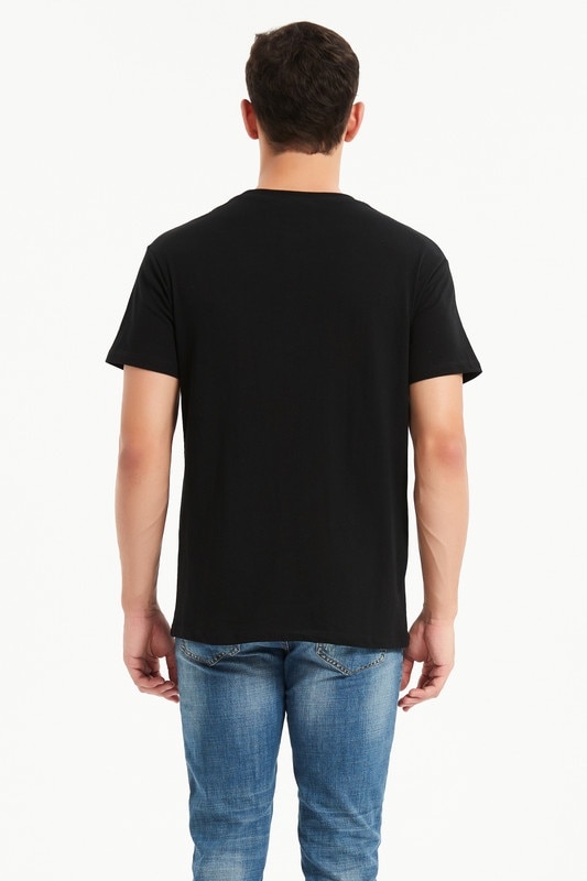 Tricou barbati, Bumbac, Negru, XL-2XL INTL - eMAG.ro