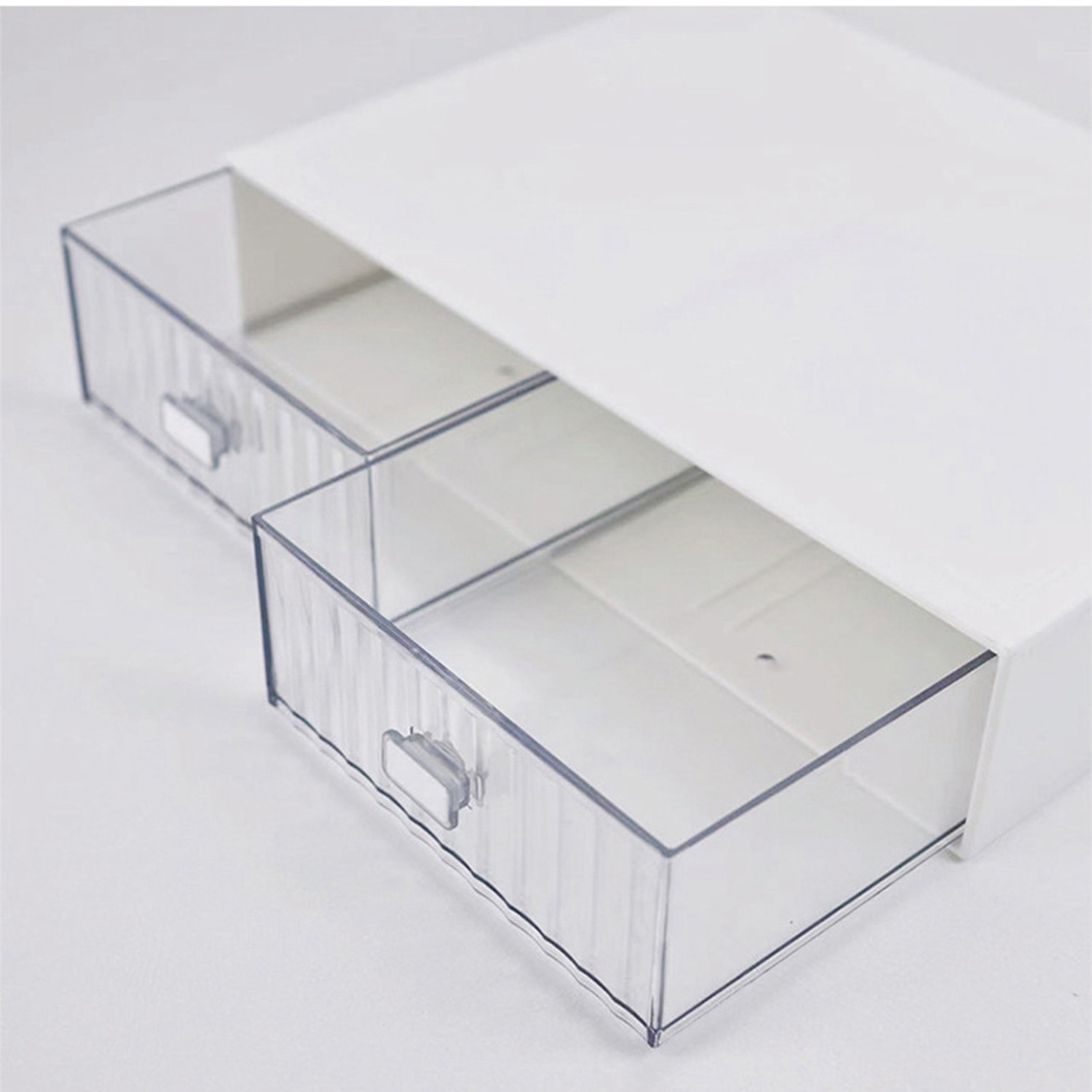 Organizator sertar birou, plastic, impermeabil, 3 sertare, alb, set ...