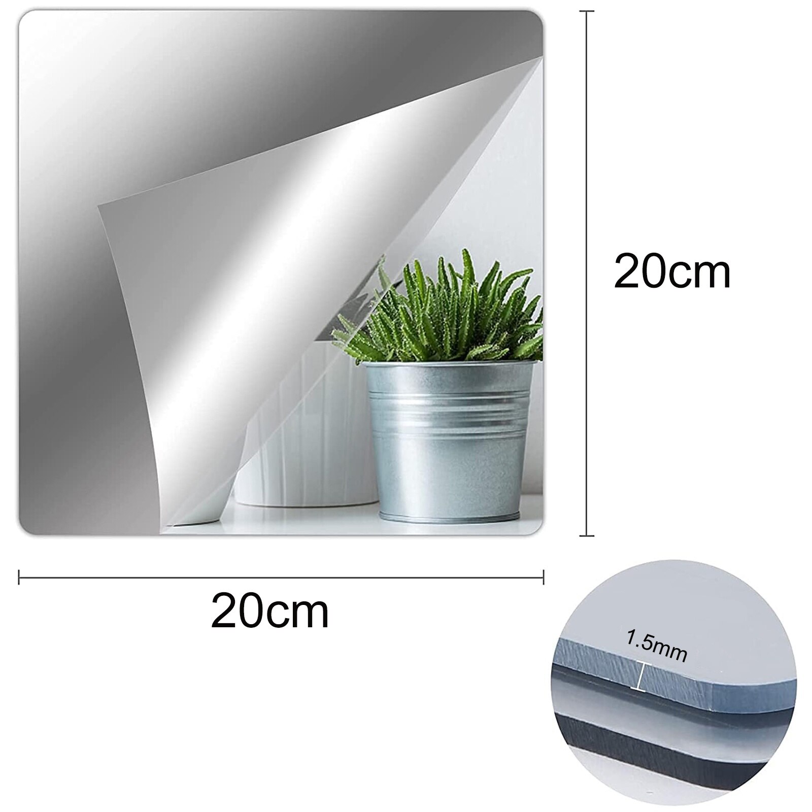 Set 16 oglinzi acrilice sticker auto-adeziv decorativ, Axroad Mall ...