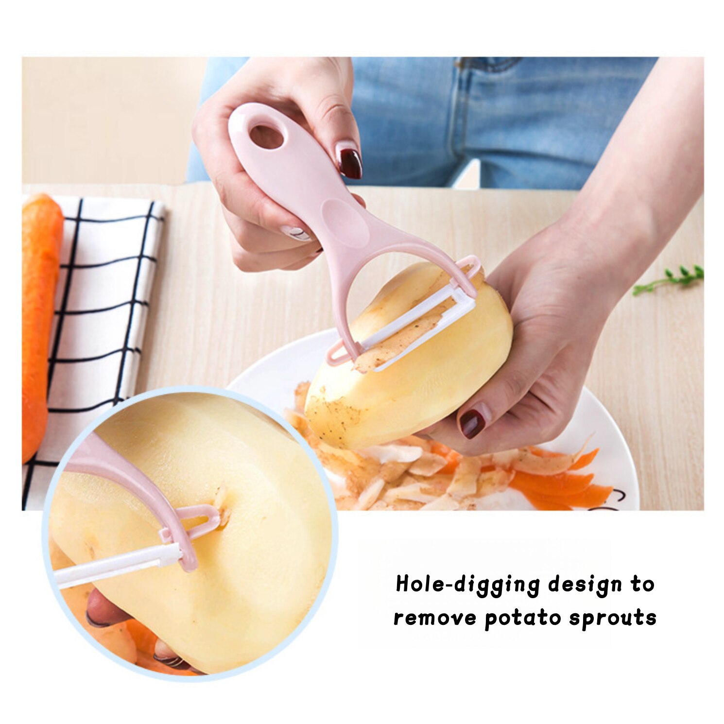 Curatator legume si fructe Anmai, ceramic/plastic, maner ergonomic ...