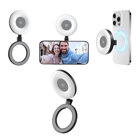 Lampa LED magnetica DSD®, Ring light, Selfie light, 3 moduri de lumina ...