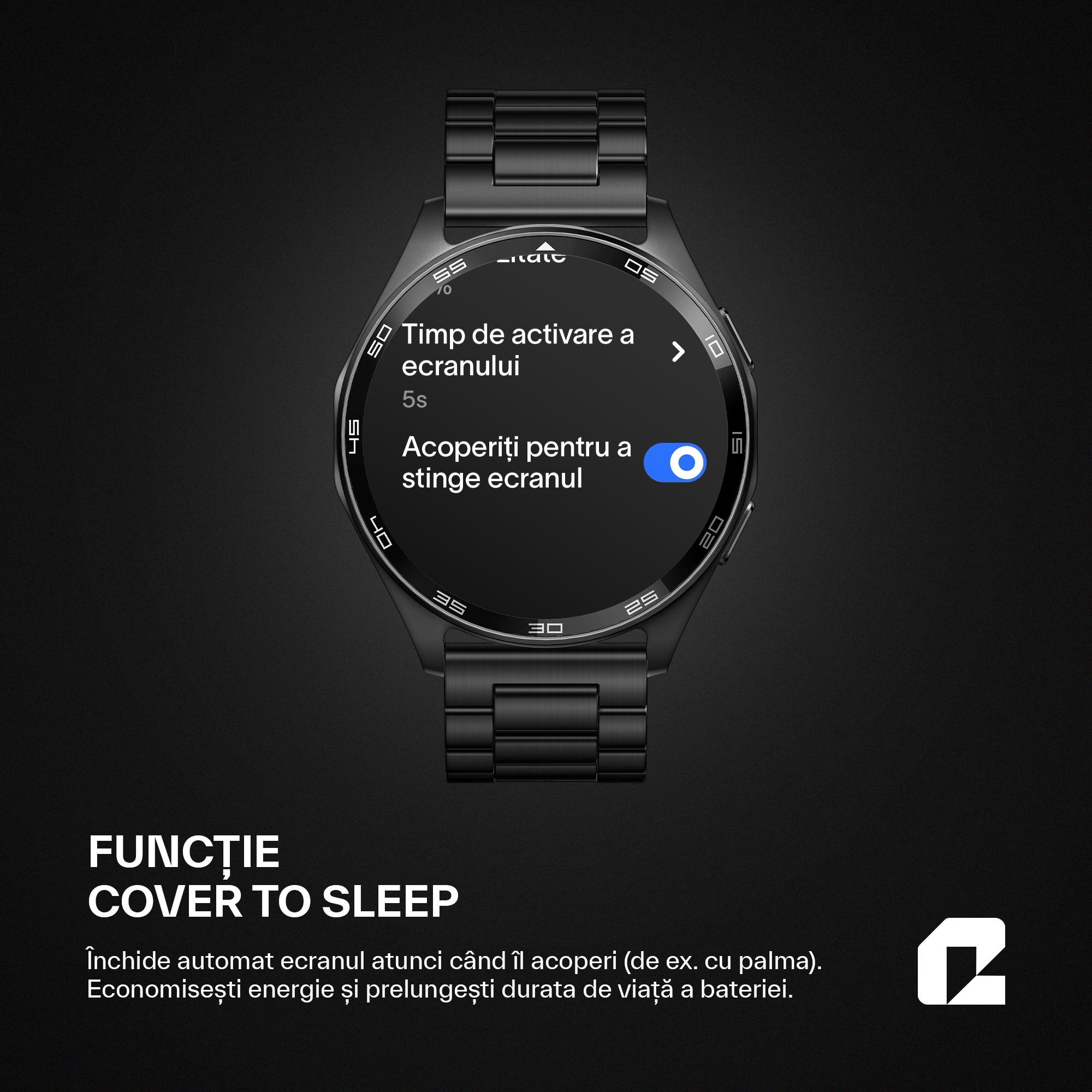 Ceas smartwatch barbati, Qualtec by Koppel®, ecran AMOLED 1.43 ...