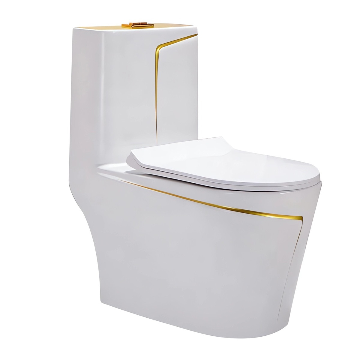 Vas WC Lazio, 69x39 cm, rezervor inclus, Alb Gold Line, montaj podea ...
